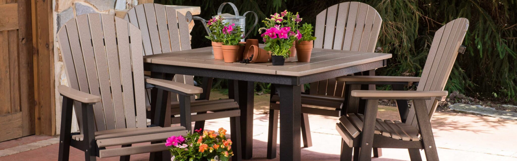 Homestead 44" Square Table with Comfo Back Chairs | Millers Mini Barns