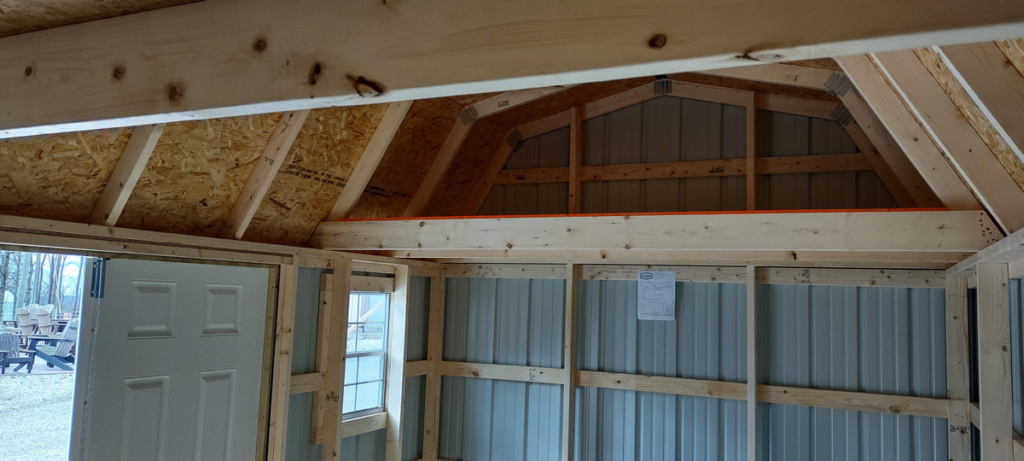 Metal Lofted Garden Shed 10 x 16 Shiny Black with White Trim & Shiny ...